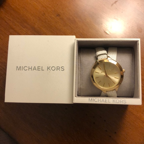Michael Kors | Accessories | Michael Kors White Leather Crisscross ...